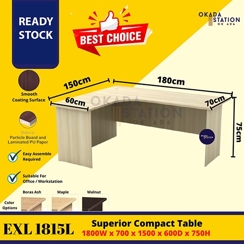 EXL1815L L-Shape Office Table / Meja Belajar / Study Table Desk / Meja ...