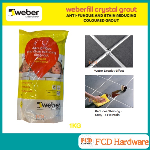 WEBERFILL Crystal Grout Coloured 1kg / Anti fungus & stain reducing ...