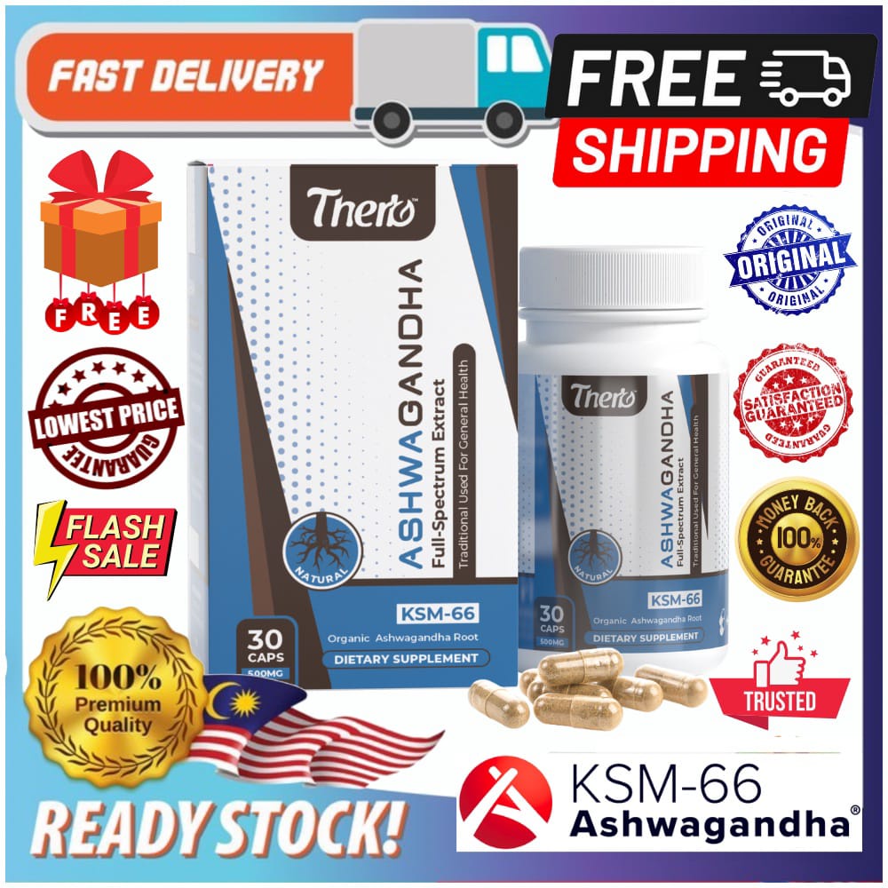 ASHWAGANDHA KSM-66 THERB (30 CAPSULES 500MG) - ORIGINAL ASHWAGANDHA KSM-66 | Shopee Malaysia