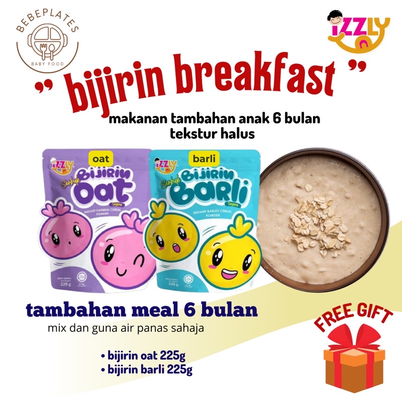 Bijirin Oat Barli Izzly Baby Food Homemade Baby Food Makanan Baby 6 7 8 ...