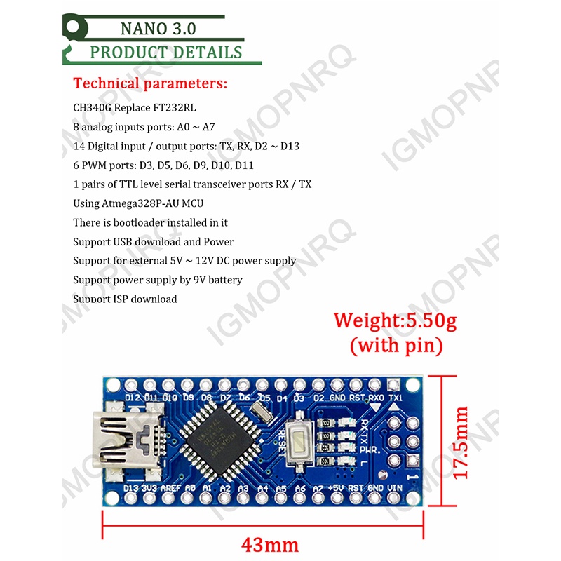 NANO V3.0 3.0 Controller Terminal Adapter Expansion Board NANO IO ...