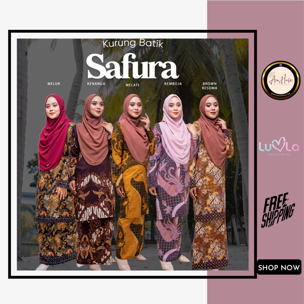 Luvla Baju Kurung Batik Safura Kurung Batik Formal Batik Cotton Minimal ...
