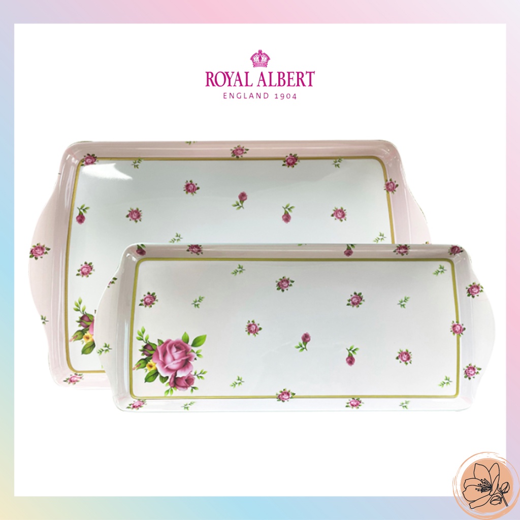 Royal Albert x New Country Roses Pink Tray 2 Set | Shopee Malaysia