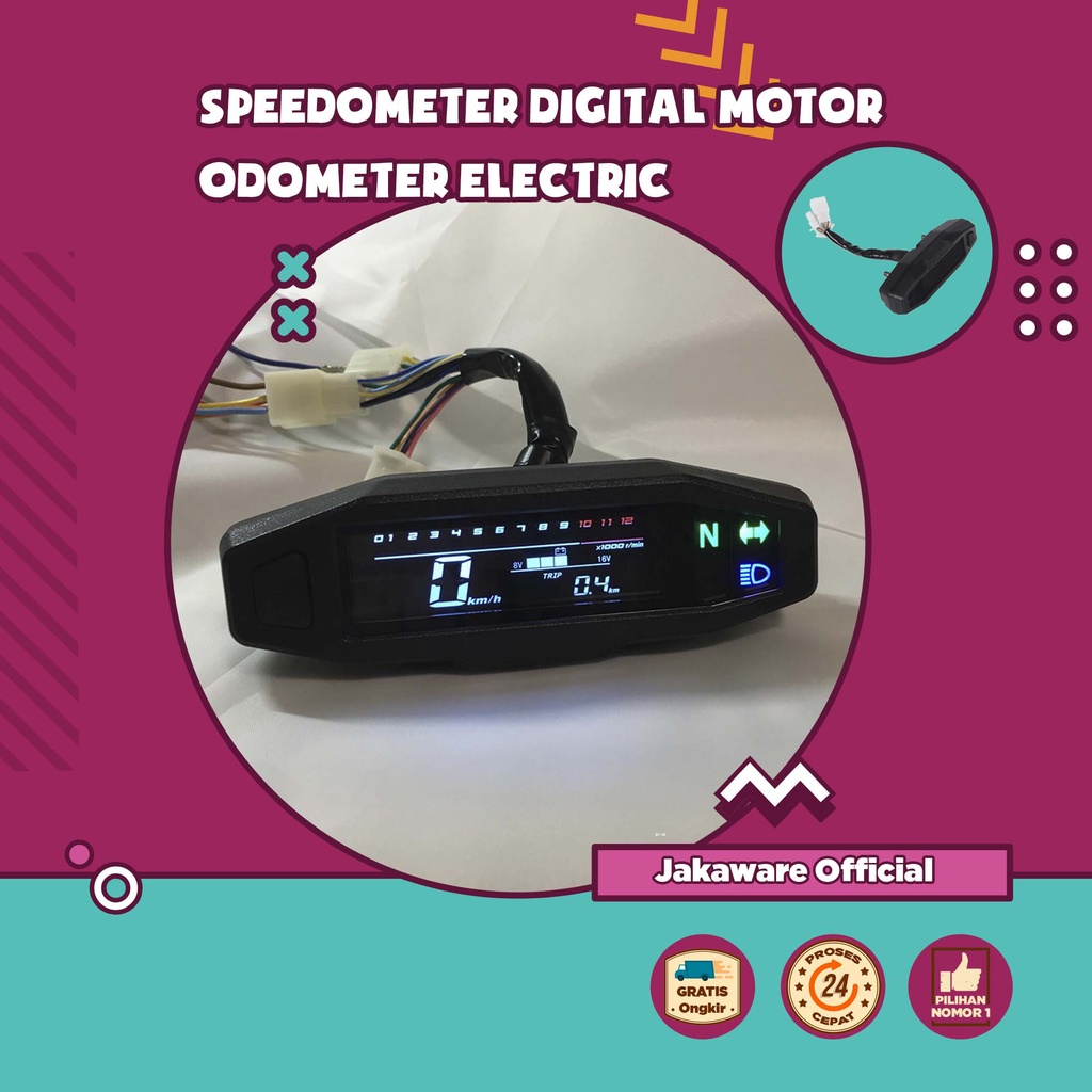 Motoqueen SPEEDOMETER DIGITAL Motorcycle ODOMETER WITH SENSOR REAL TIME ...