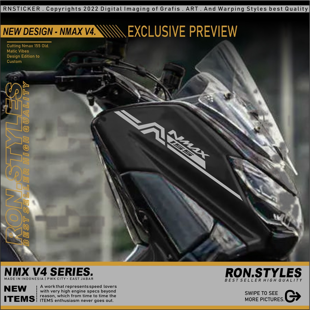 MERAH PUTIH HITAM V4 CUTTING STRIPING NMAX OLD SIMPLE NMAX STICKERS ...