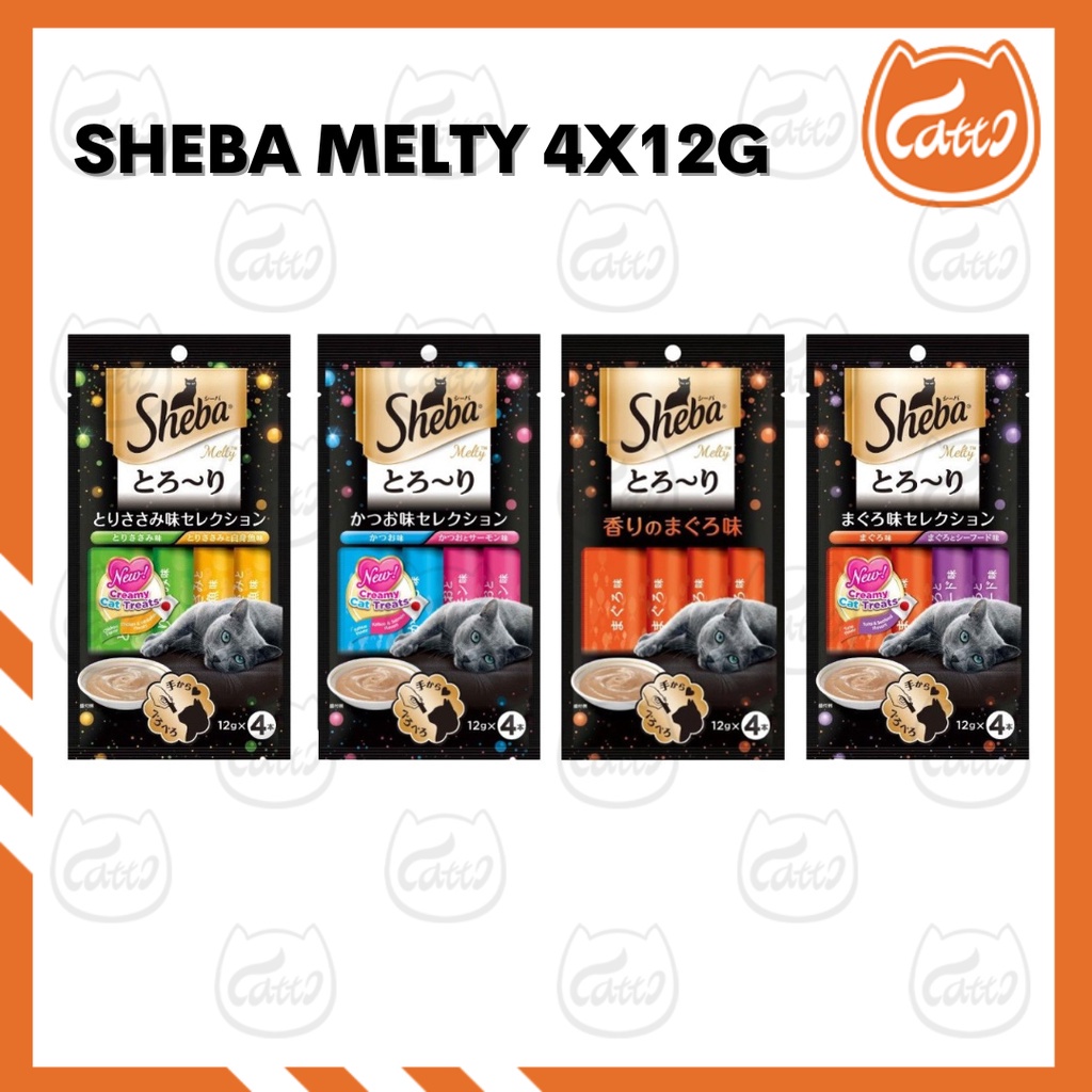 CATTO Sheba Melty Mix Flavour Japanese Recipe Creamy Cat Treats Snacks Tuna Chicken Salmon ...