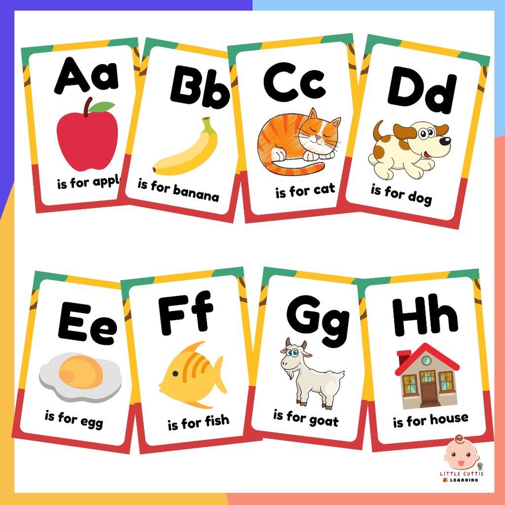 LITTLE CUTTIE - A-Z Flash Card Alphabet Montessori Activity Book for ...