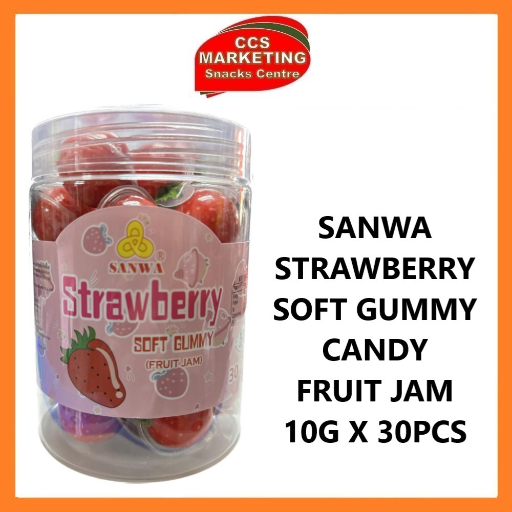 CCS Sanwa Strawberry Soft Gummy Candy Fruit Jam ( 10g x 30pcs ...