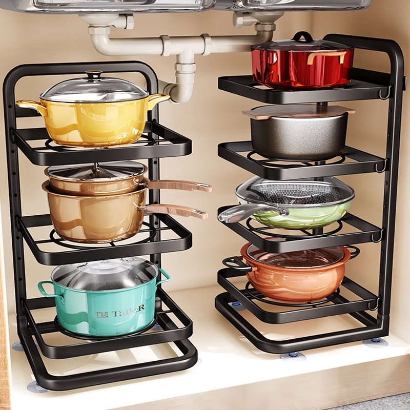 Multi-Purpose Stainless Steel Pot Rack Under Sink Rack Kitchen Cabinet ...