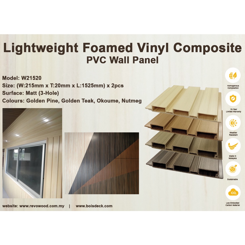 Boisdeck Vinyl Composite PVC Fluted Wall Panels | Shopee Malaysia