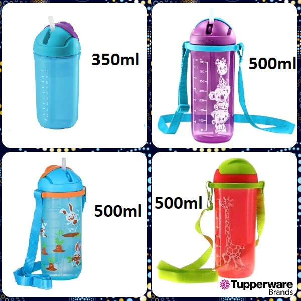 Tupperware Happy Bunny Lunch Set / Twinkle Straw Tumbler 500ml / 350ml/ Aqua Friends Tumbler ...