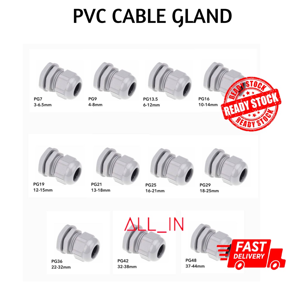 Nylon Pvc Cable Gland PG Gland Pvc Gland White PG36 PG42 PG48 O Ring ...