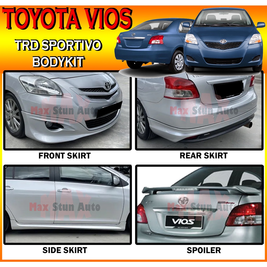 TOYOTA VIOS NCP93 2007-2013 TRD SPORTIVO FULLSET BODYKIT (TRD) SKIRT ...
