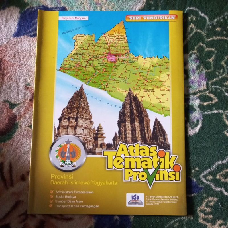 Original BOOK ATLAS MAP THEMATIC REGIONAL PROVINCES SPECIAL YOGYAKARTA ...