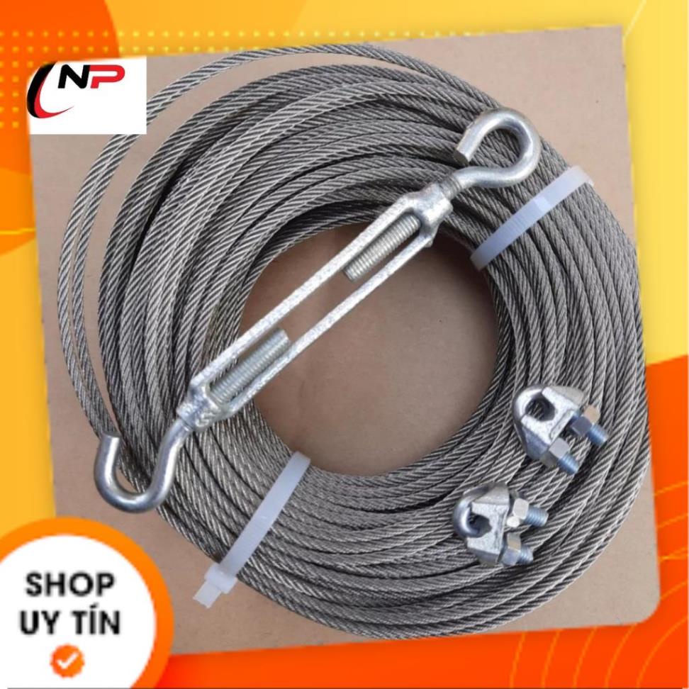 10 Meters of good quality 4mm 304 stainless steel cable with 2 ...