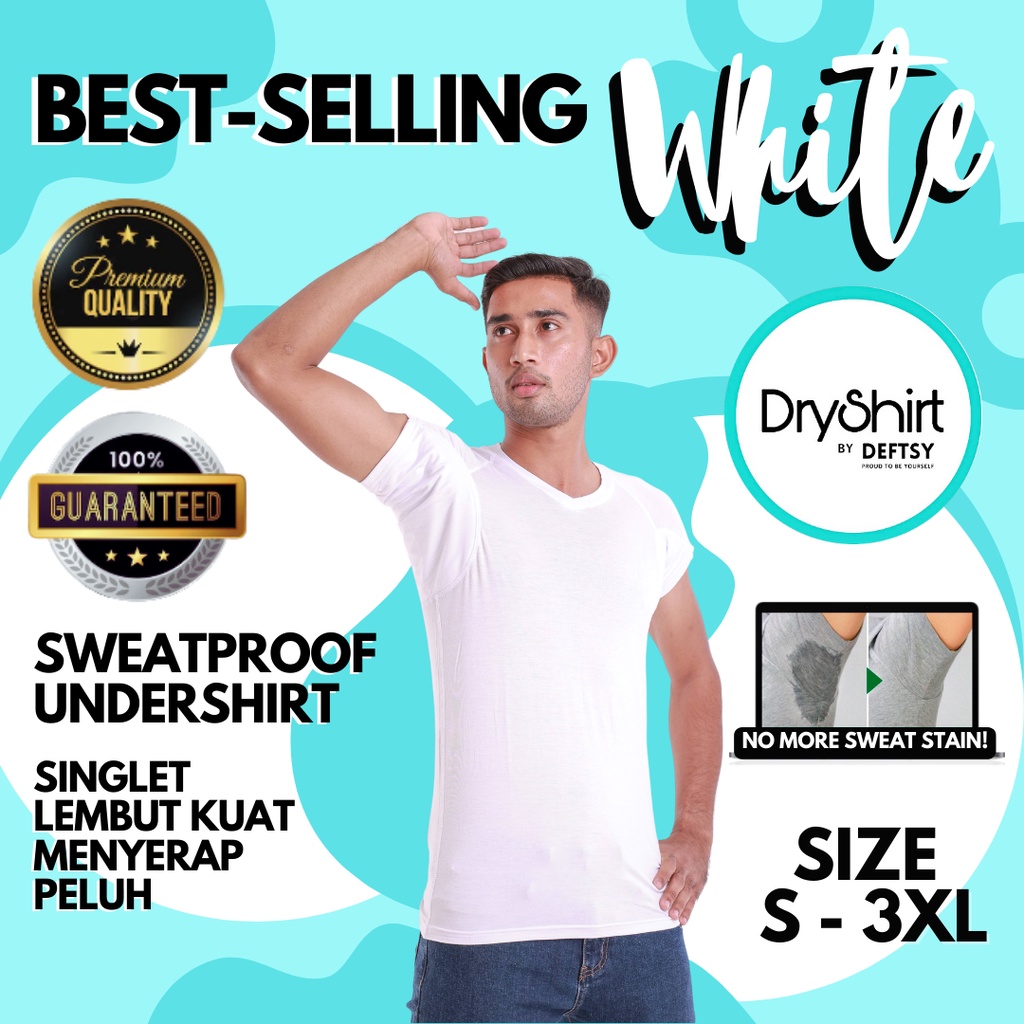 Singlet Menyerap Peluh Premium - Premium Sweatproof Undershirt | Shopee ...