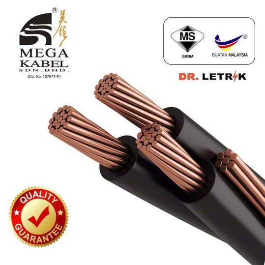 Cable MEGA 4mm² / 6mm² / 10mm² Single Core Black Color | Shopee Malaysia