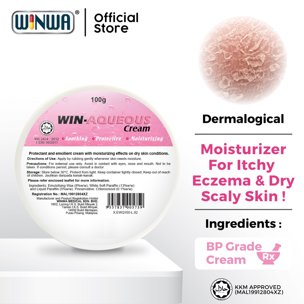 WIN-AQUEOUS Cream (100g/500g) - Intensive Moisturizer for Eczema & Dry ...