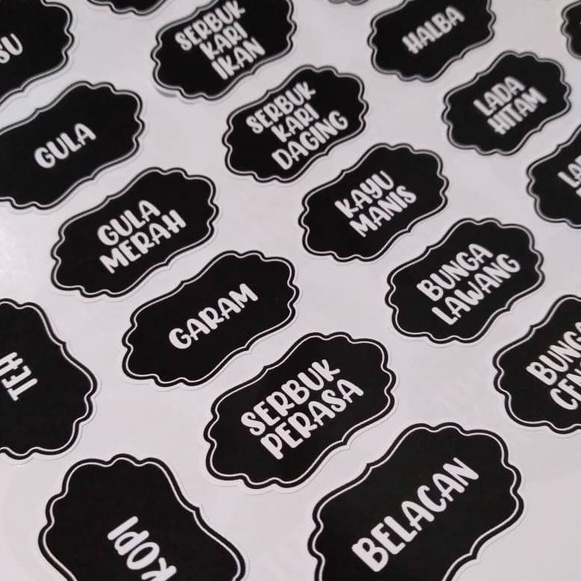 masyasticker 30 pcs Custom Made Kitchen Jar Spice Herb Sticker Label ...