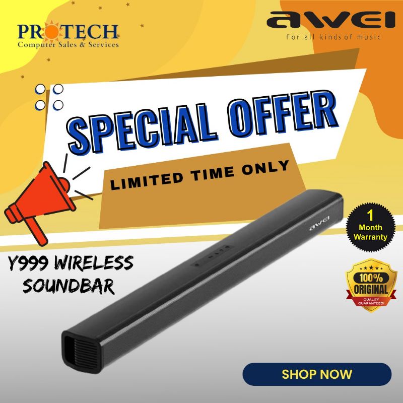 AWEI WIRELESS SOUNDBAR HOME THEATER SPEAKER 50W V5.0MODEL - Y999 ...