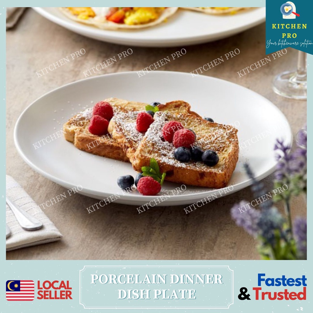 𝐊𝐈𝐓𝐂𝐇𝐄𝐍 𝐏𝐑𝐎 | White Porcelain Simple Design Dinner Dish Plate / Salad ...