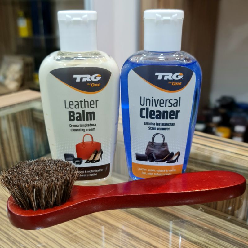 TRG theone Leather Balm+Universal Cleaner-125ml+Mini Horse Brush ...