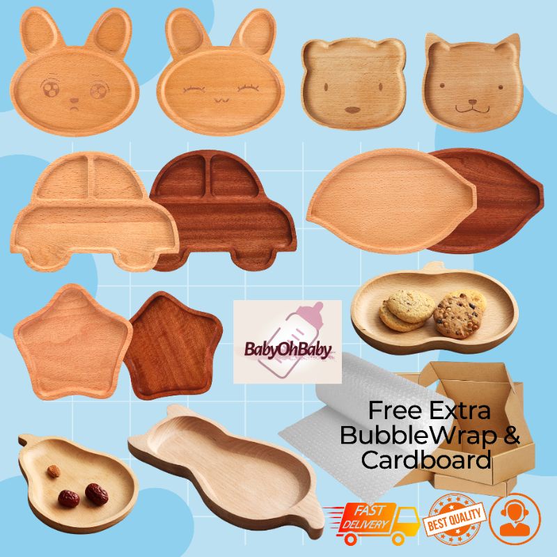 Japanese Wooden Plate Dulang Kayu Kuih Pinggan Kayu Murah Cute Design ...