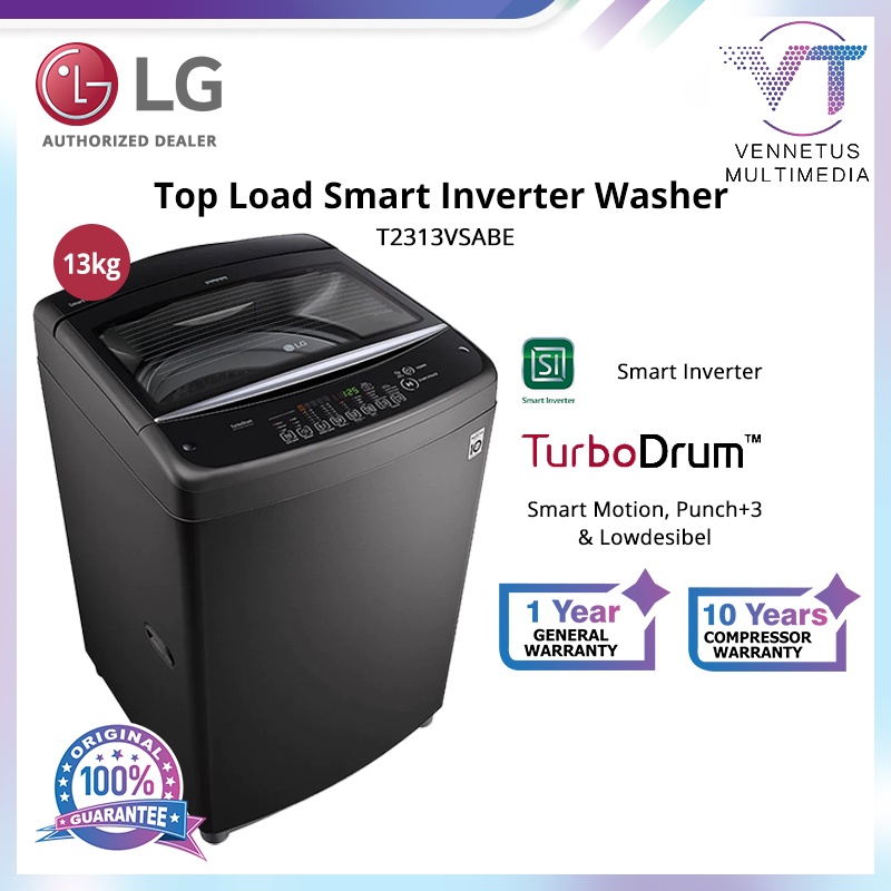 LG 13kg T2313VSABE T-2313VSABE (BLACK) Top Load Washing Machine With ...
