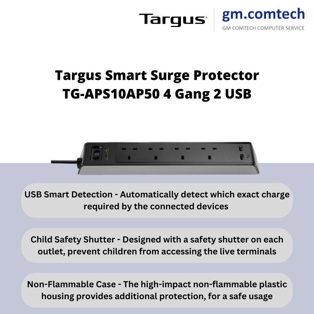Targus Smart Pelindung Surge TG-APS10AP50 4 Geng 2 USB/ Targus TG ...