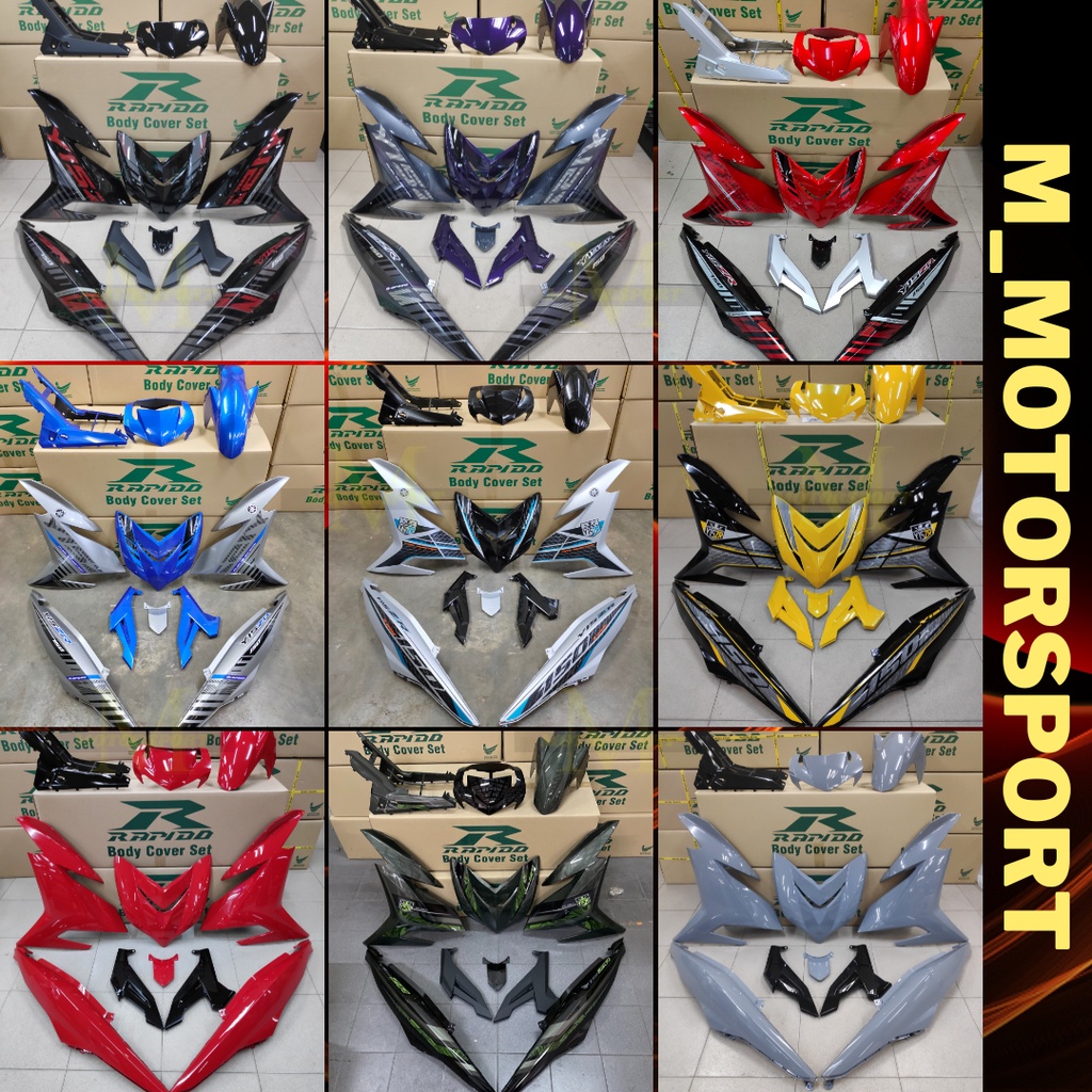 YAMAHA RAPIDO BODY COVER SET Y15 Y15ZR V1 (STICKER TANAM/AIRBRUSH) & (NO STICKER) Y15 Y15ZR ...
