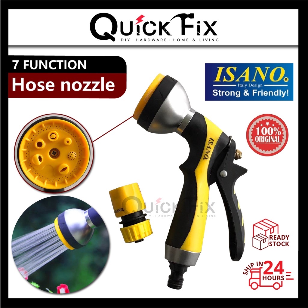 QuickFix 7 Mode ISANO Watering Gun Hose Nozzle Garden Nozzle Lawn Hose ...