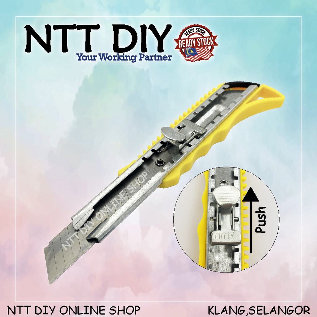 NTT DIY 18mm Utility Cutter Knife Small Cutter Blade Refill Wallpaper Office School [ Ready ...