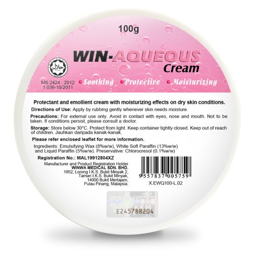 WIN-AQUEOUS Cream (100g) Intensive Moisturizer for Eczema & Dry Skin ...