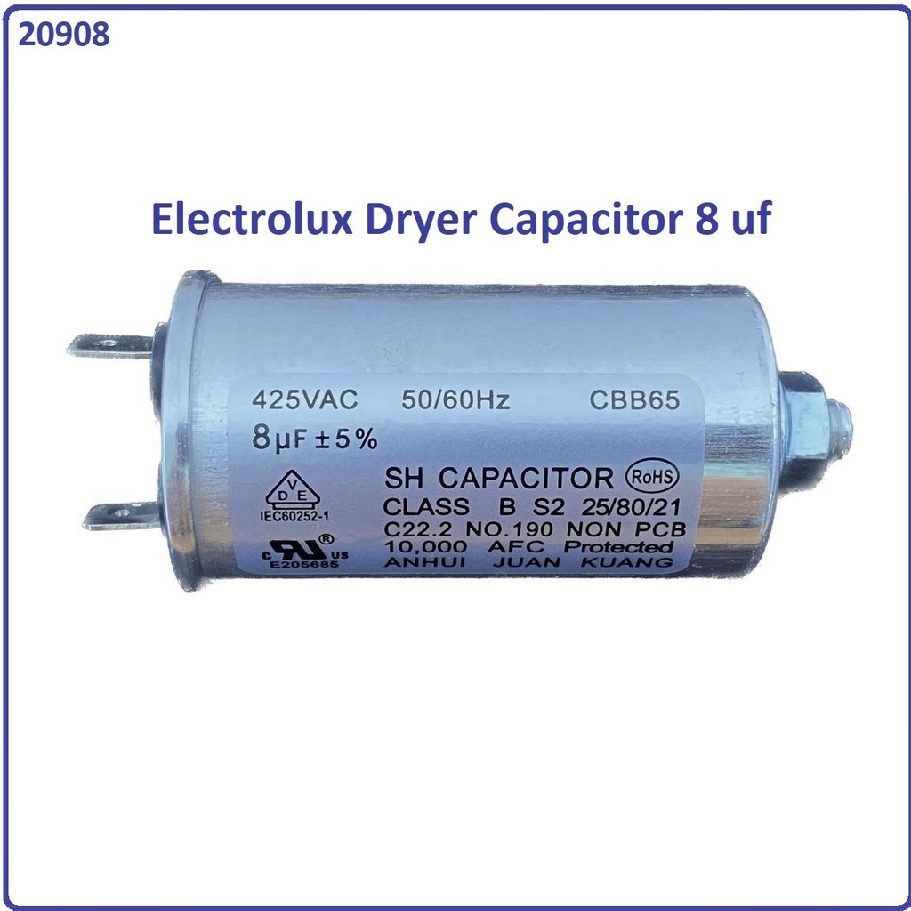 Electrolux Dryer 8uf Capacitor EDV600 / EDV605 / EDV705 / EDV6051 ...