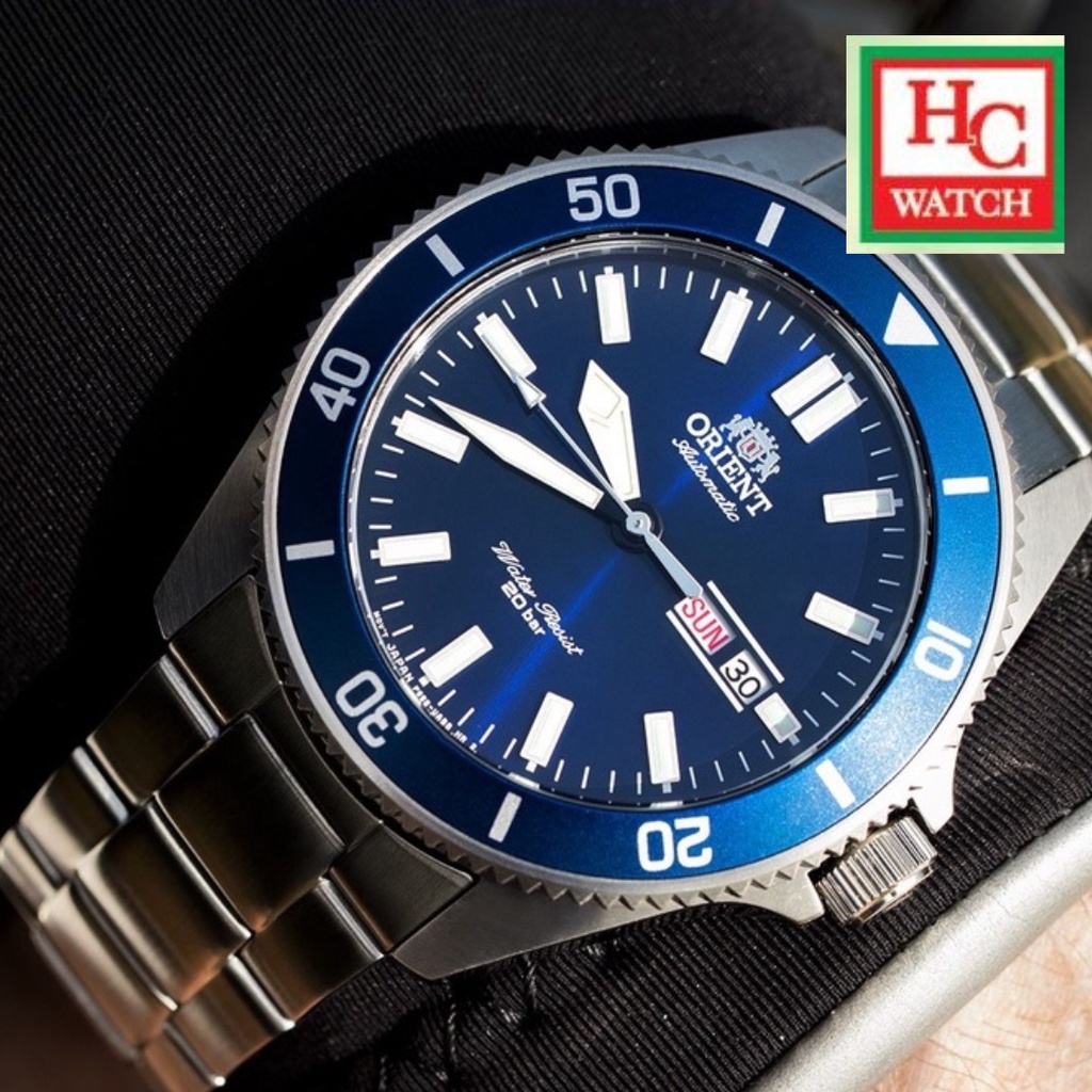 ORIENT RA-AA0009L Men's Kano Stainless Steel Blue Bezel Blue Dial ...
