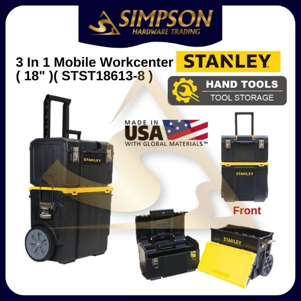 STANLEY Original STST18613 3 In 1 Mobile Work Center Trolley Tool Box ...