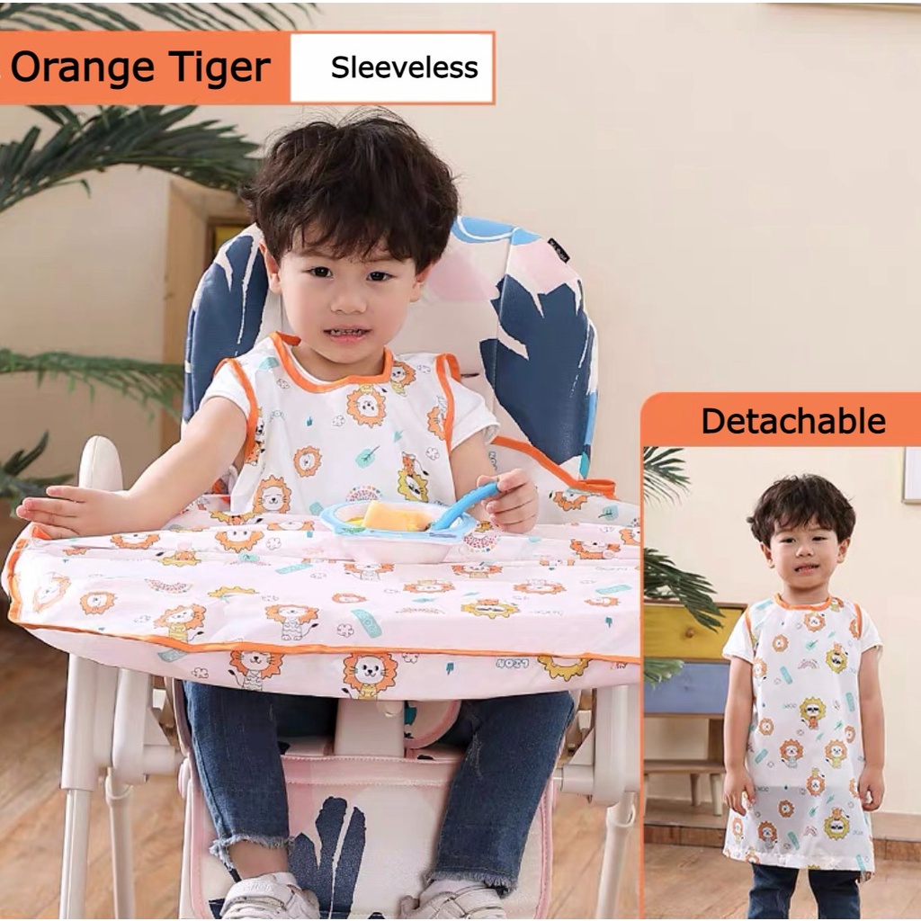 Ready Stock Coverall Bib High Chair Cover-all Bib Baby Eating Bib ...