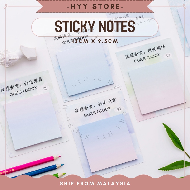 Gradient Sticky Notes Ins Style Planner Pad Memo Pad Index Finder ...