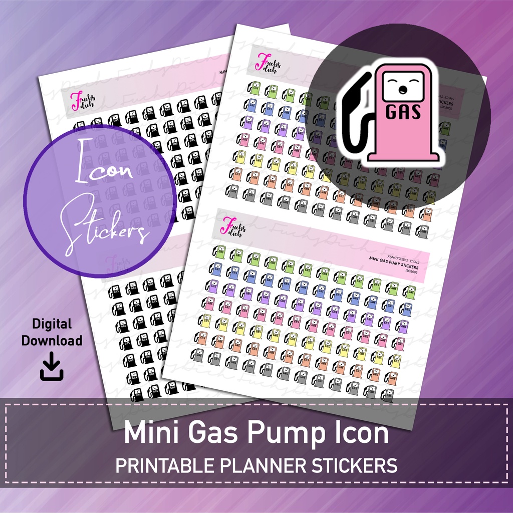 FuchsDich Printable Mini GAS PUMP Icon Stickers | PDF File | Fuel Icon ...