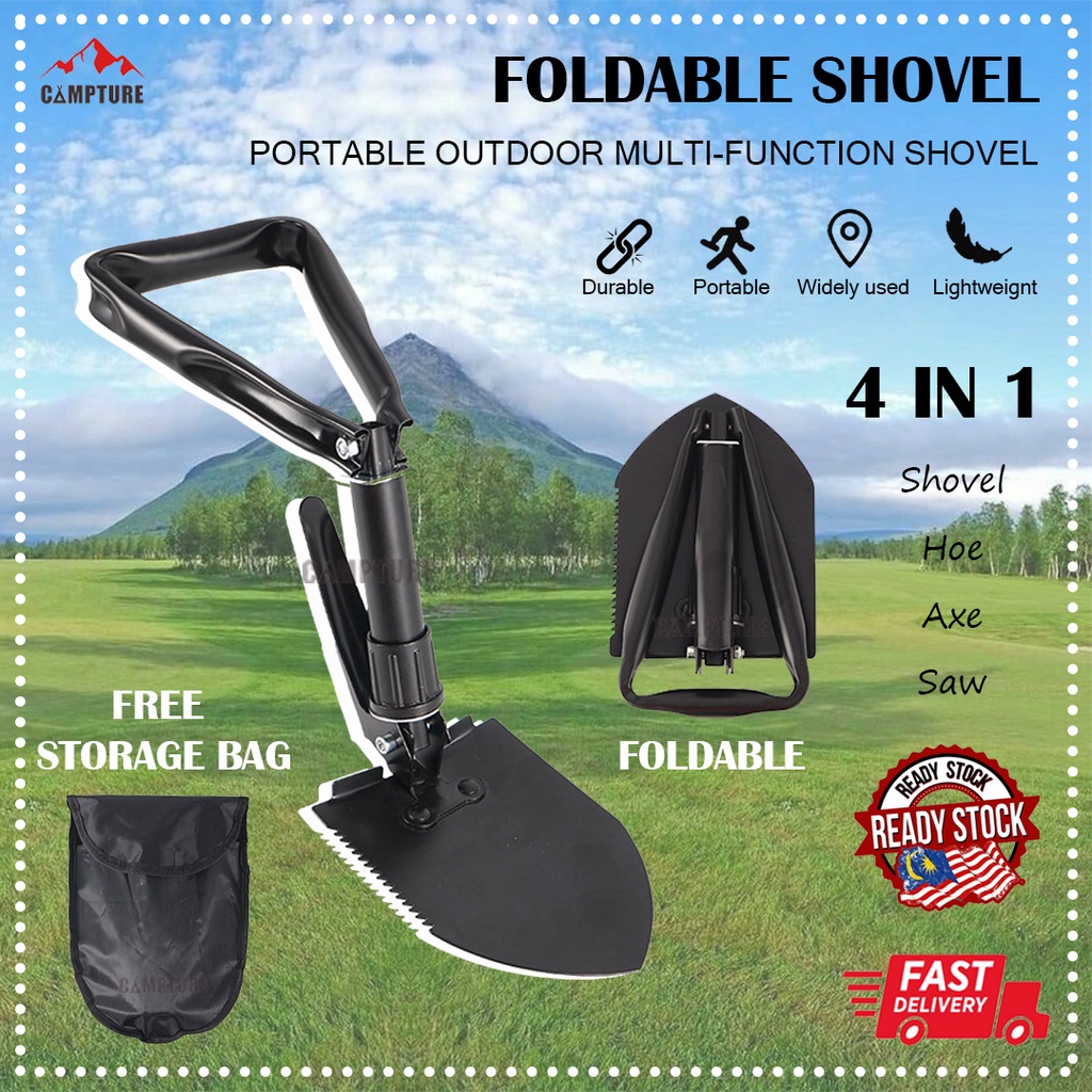 【CAMPTURE】Premium Foldable Shovel Multi-Function Camping Portable ...
