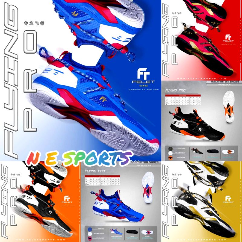 Felet Flying Pro Badminton Shoes (Professional Performance) | Shopee ...