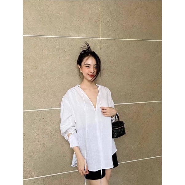 Lylan TOP - Wide Sleeve Linen Shirt (Official Photo) | Shopee Malaysia