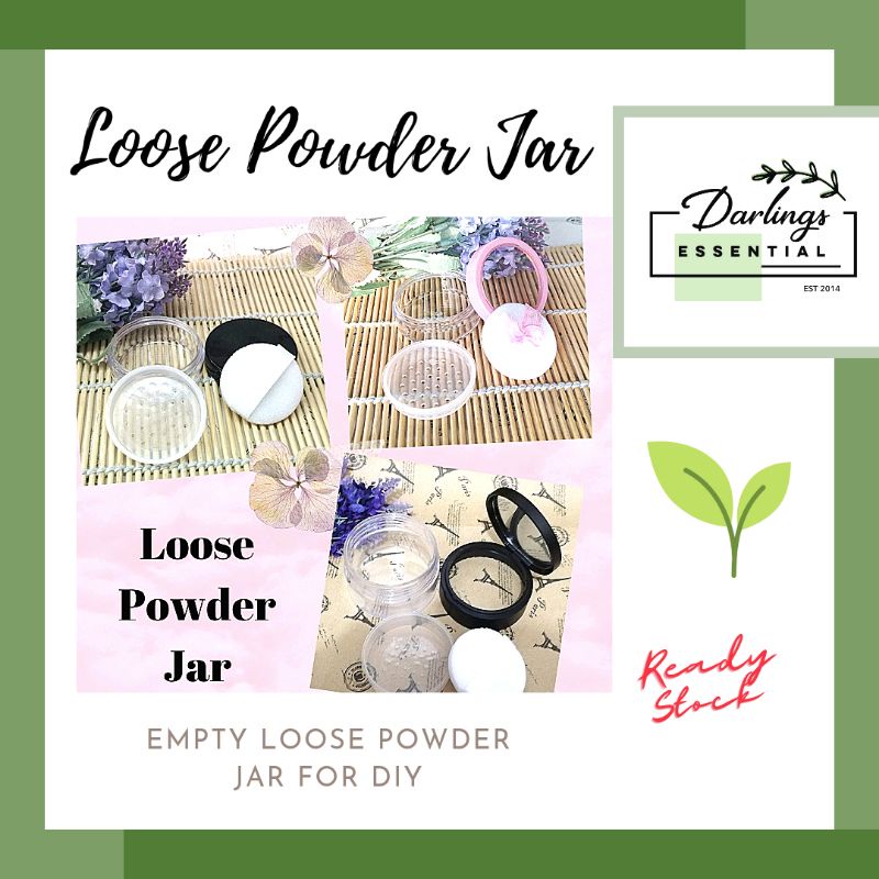 🌿 DIY - Empty Loose powder jar with sifter and puff 5g 10g 15g 20g ...