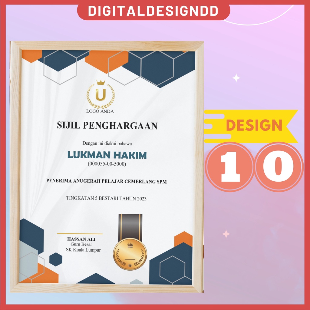 Sijil digital 48 template digital certificate pelbagai pilihan edit ...