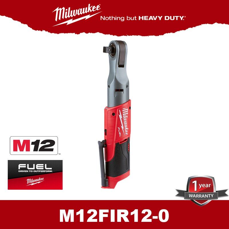 Milwaukee M12FIR12 12 Volt Cordless Block Wrench (81NM Torque) RATCHET ...
