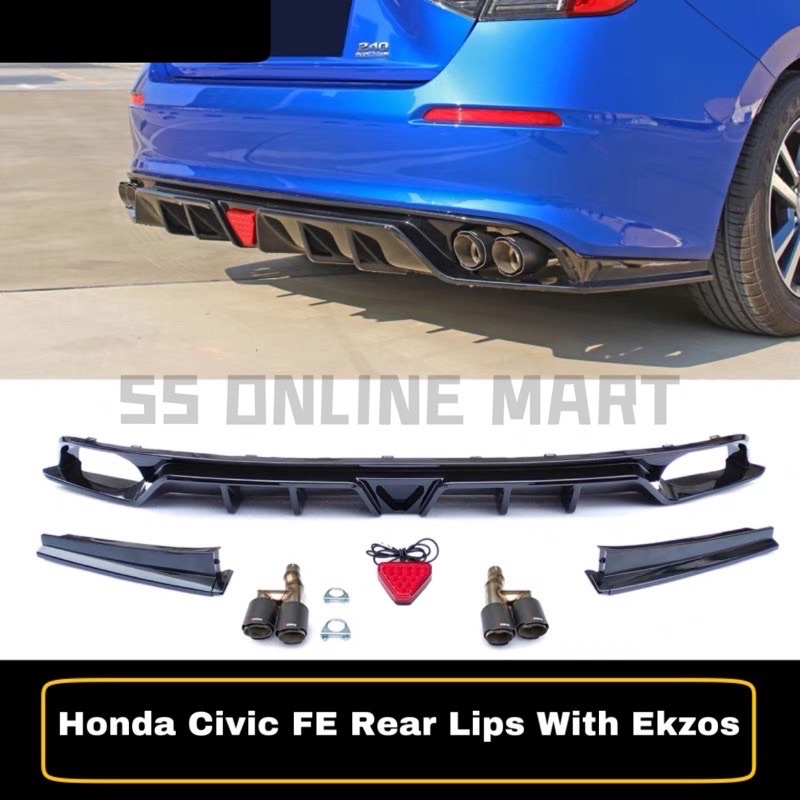 Honda Civic FE 2022 Civic FE Facelift 2025 Car Diffuser Front Lip Side ...