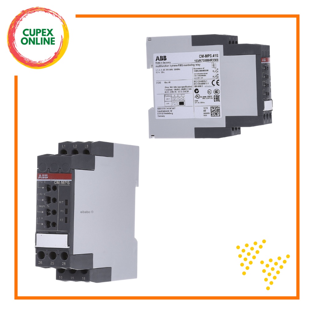 ABB CM-MPS.41S Three-phrase Monitoring Relay 2c/o (SPDT) output 00.1 ...