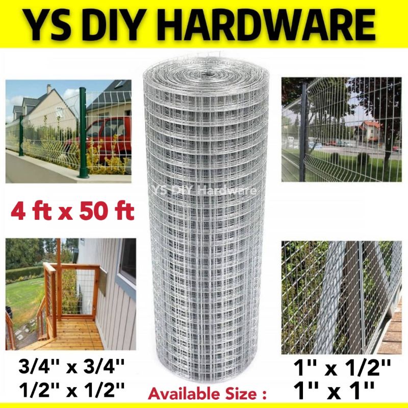 4FT x 50FT Galvanized BRC Welded Iron Wire Mesh Net Netting /Dawai ...