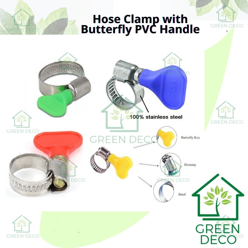 (READY STOCK) 16-22mm Stainless Steel Hose Clip with PVC Handle / Hose ...