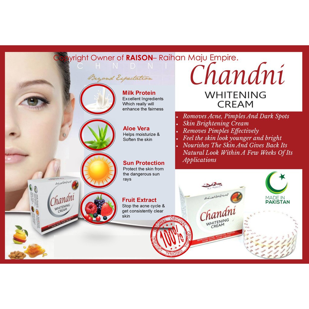 💯% original Chandni whitening Cream Ready stock-30ml | Shopee Malaysia